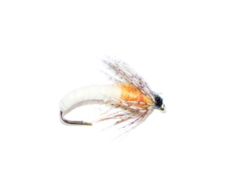 Orange Thorax White Crab traditional nymph from guys at fish fishing flies