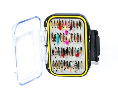 Waterproof Acrylic Fly Box ( holds 154 standard flies) With 44 Wet Flies