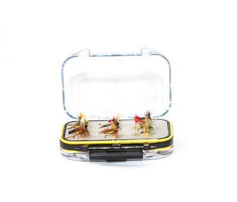 Waterproof Acrylic Fly Box ( holds 96 standard flies) With 24 dry Flies