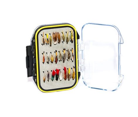 Waterproof Acrylic Fly Box ( holds 96 standard flies) With 48 Wet Flies