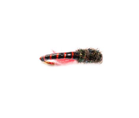 Peacock Head Red Crisp Packet Epoxy Buzzer type fishing flies the fly shop