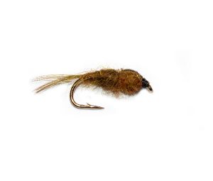 Pond Olive Brown Nymph trout fishing fly from fish fishing flies.